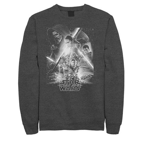 Mens Star Wars Force Awakens Group Poster Sweatshirt