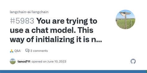 You Are Trying To Use A Chat Model This Way Of Initializing It Is No