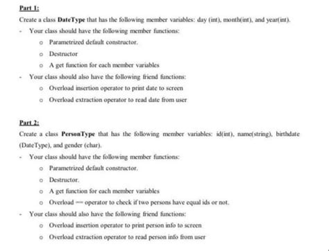 Solved Part 1 Create A Class Datetype That Has The