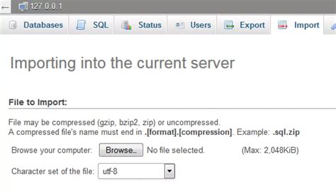 Import A Large Sql File In Phpmyadmin