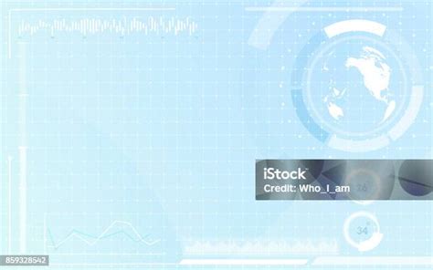 파란색 배경에 미래의 그래픽 기술 개념 원 인터페이스 가상 미래에 세계 지도 0명에 대한 스톡 벡터 아트 및 기타 이미지 0