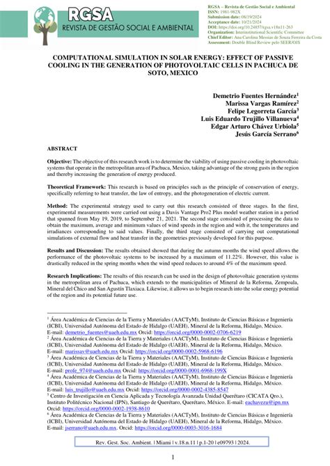 Pdf Computational Simulation In Solar Energy Effect Of Passive Cooling In The Generation Of