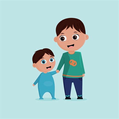 Ilustraci N De Dibujos Animados De Dos Hermanos Con Beb Vector En Vecteezy