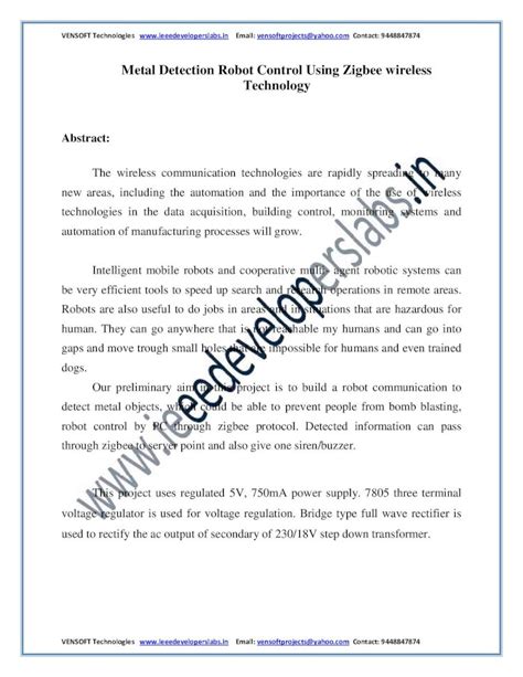 Pdf Vensoft Technologies Metal Detection Robot Control Using Zigbee Wireless Technology