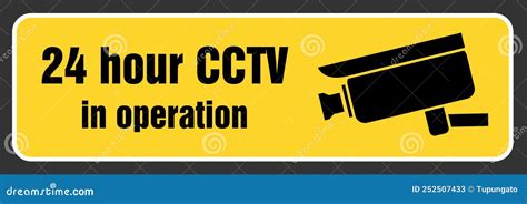 24小时闭路电视监控标志 向量例证 插画 包括有 证券 贴纸 简单 时数 查出 平面 记录 252507433