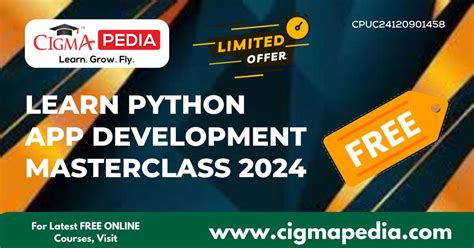 Learn Python App Development Masterclass 2024 Free Udemy Course