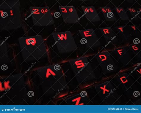 Dark Backlit Keyboard Keys Stock Image Image Of Backlit 261260243