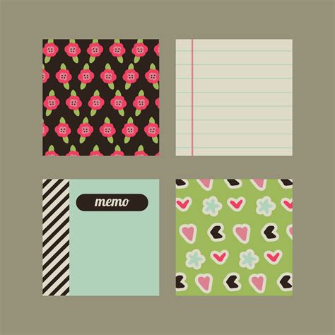 Super Cute Memo Notes Vector Art At Vecteezy