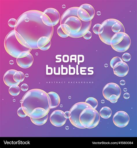 Abstract Background With Realistic Soap Bubbles Vector Image