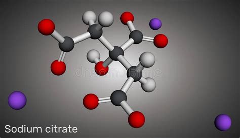 Sodium Citrate Trisodium Citrate Molecule Food Additive Anticoagulant Structural Formula