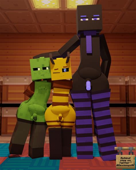 Rule 34 3d Bee Bee Minecraft Black Body Creeper Dexionysmc