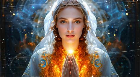 A Woman In A White Robe Holding A Glowing Light Seaart Ai