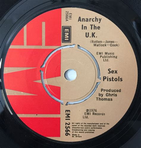 Lot 132 Sex Pistols Anarchy In The Uk 7 Emi 2566