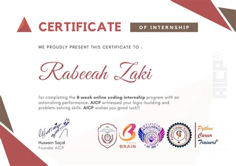 Rabeeah Zaki On Linkedin Aicp Artificialintelligence Remoteinternship Internship2024