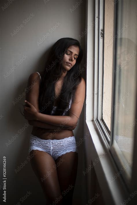 Portrait Of A Young And Attractive Dark Skinned Indian Bengali Woman In