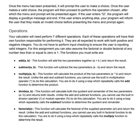 Solved Basic Integer Calculator In This Assignment You Will