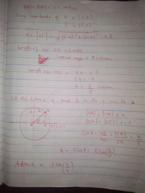 Solved Note Figure Not Drawn To Scale The Figure Shows A Circle Centered At The Origin With