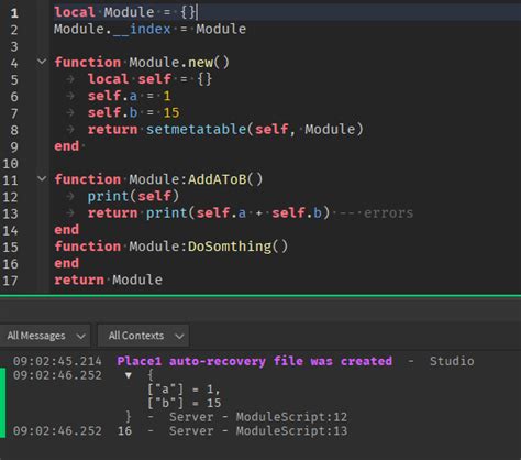 Oop Self Is Not Acting As Intended Scripting Support Developer