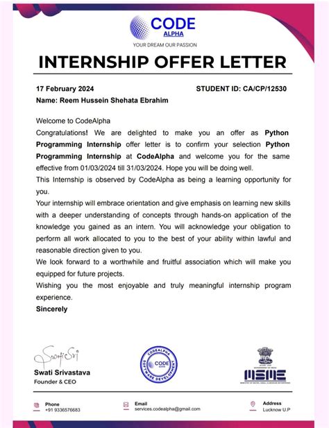 Reem Hussein Shehata On Linkedin Codealpha