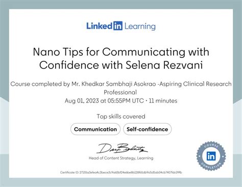 Sambhaji A Khedkar Clinical And Regulatory Affairs Consulting On Linkedin Certificate Of Completion