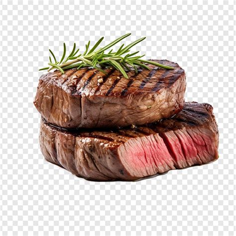 투명 한 배경 에 고립 된 맛있는 그릴 된 ⁇ 고기 필레 스테이크 무료 Psd 파일