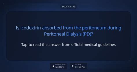 Is Icodextrin Absorbed From The Peritoneum During Peritoneal Dialysis Pd