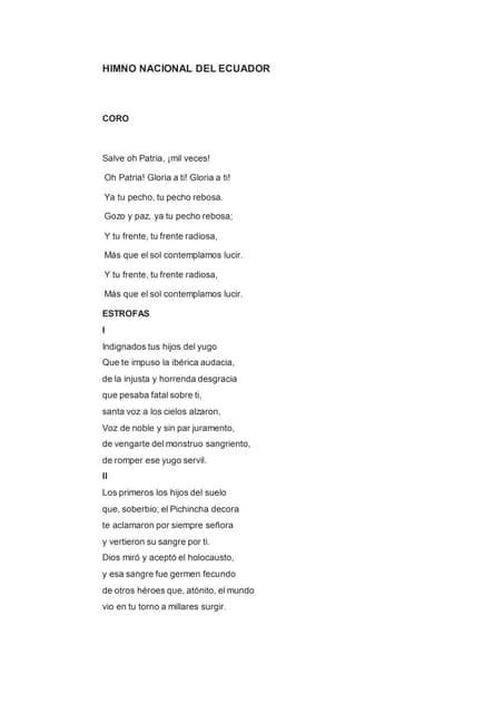 Himno Nacional Del Ecuador Docx