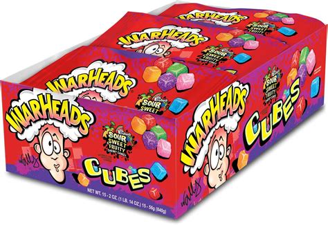 Warheads Cubes Sour Sweet And Fruity Chewy Candy Orange