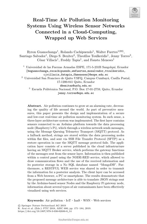Pdf Real Time Air Pollution Monitoring Systems Using Wireless Sensor