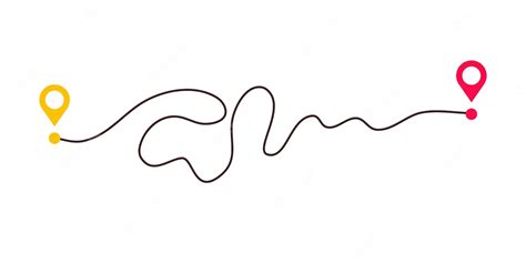 A 지점에서 B 지점으로 가는 복잡한 길과 단순한 경로 곡선 파선 단순화 실생활 혼돈 계획 프리미엄 벡터