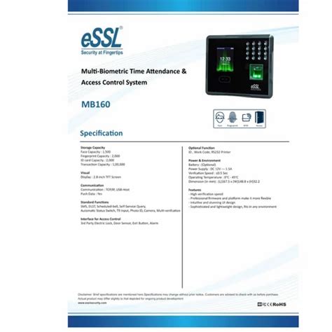 ESSL FACE MB At Piece ESSL Biometric Attendance System In Jaipur ID