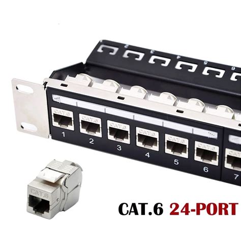 Aliexpress Com Buy 24 Port Cat6 Shielded Modular Patch Panel Incl 24pcs Of Cat6 Shielded Tool