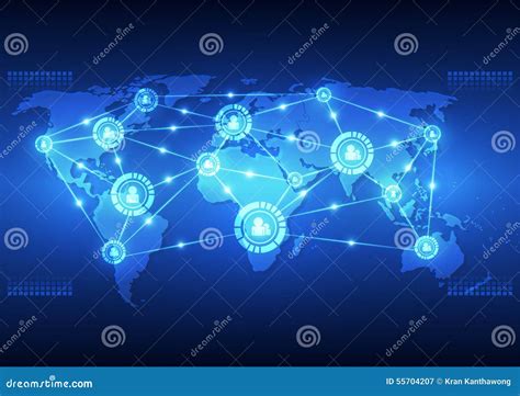Vector Digital Global Communication Technology Abstract Background Stock Vector Illustration