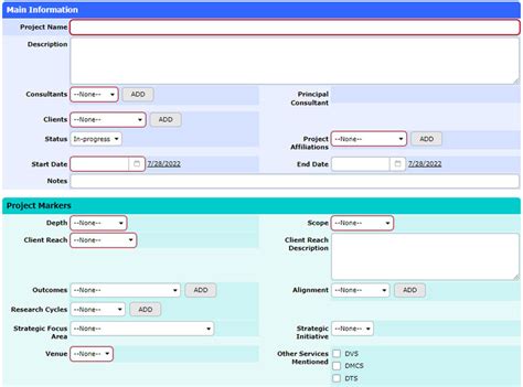 Snapshot Of Online Input Form For Recording Client Interaction Fields Download Scientific
