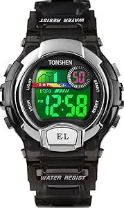 Tonshen Montre Bracelet Enfant Digitale 50m Etanche Plastique Caisse Et