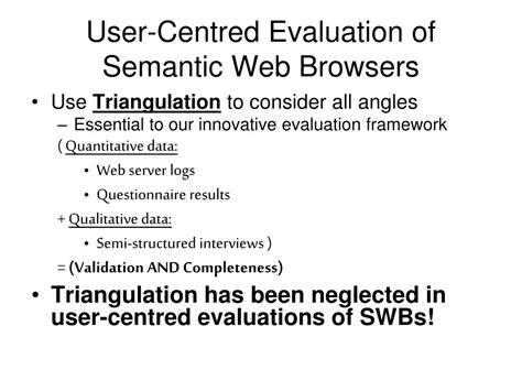 Ppt Data Triangulation In A User Evaluation Of The Sealife Semantic Web Browsers Powerpoint