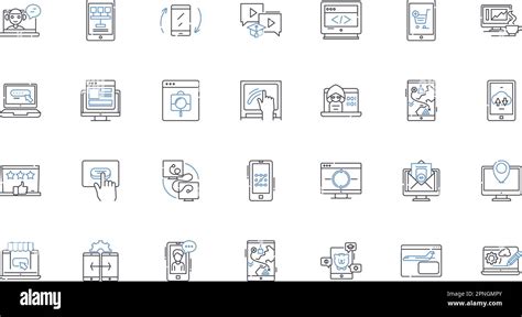 Integration Z Line Icons Collection Synergy Fusion Unification
