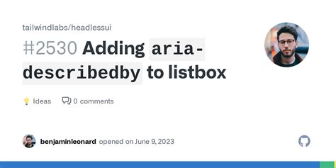 Adding `aria Describedby` To Listbox · Tailwindlabs Headlessui