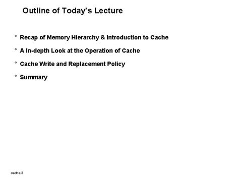 361 Computer Architecture Lecture 14 Cache Memory Cache