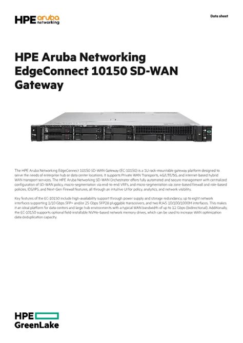 Hpe Aruba Networking 9100 Series Hybrid Gateway