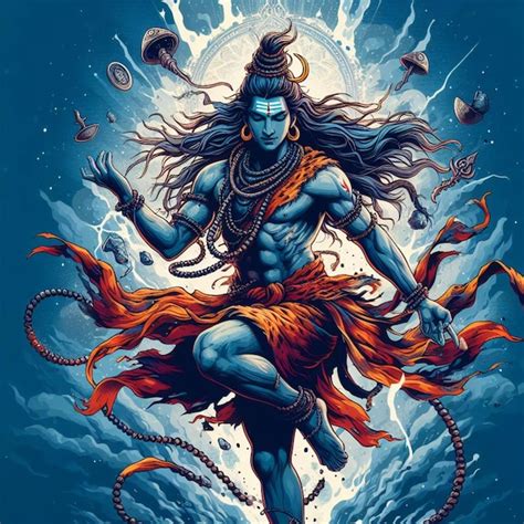 Diseño Vectorial Artístico De Shiv Tandav Vector Premium