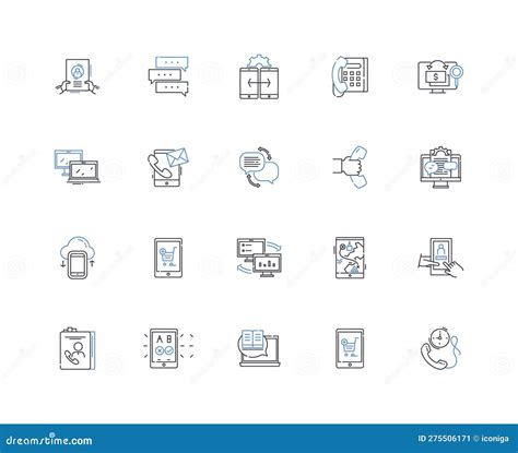 Personal Gadget Line Icons Collection Smartph Laptop Tablet Headphs