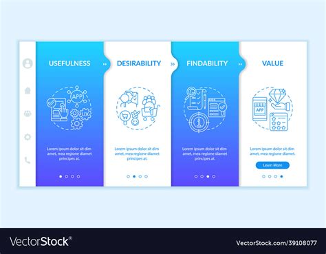 Ux Principles Onboarding Template Royalty Free Vector Image