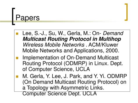 Ppt Odmrp Asymon Demand Multicast Routing Protocol For Linux Implementation Powerpoint
