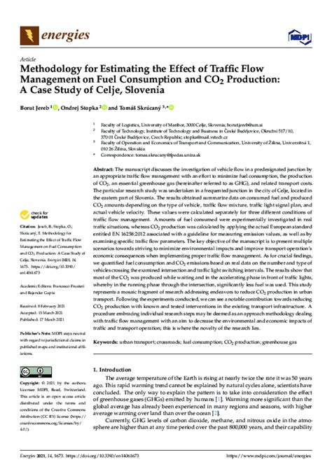 Pdf Methodology For Estimating The Effect Of Traffic Flow Management On Fuel Consumption And