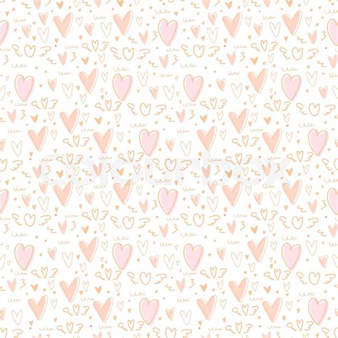 Cute Heart Seamless Pattern Background Vector Illustration Colourbox