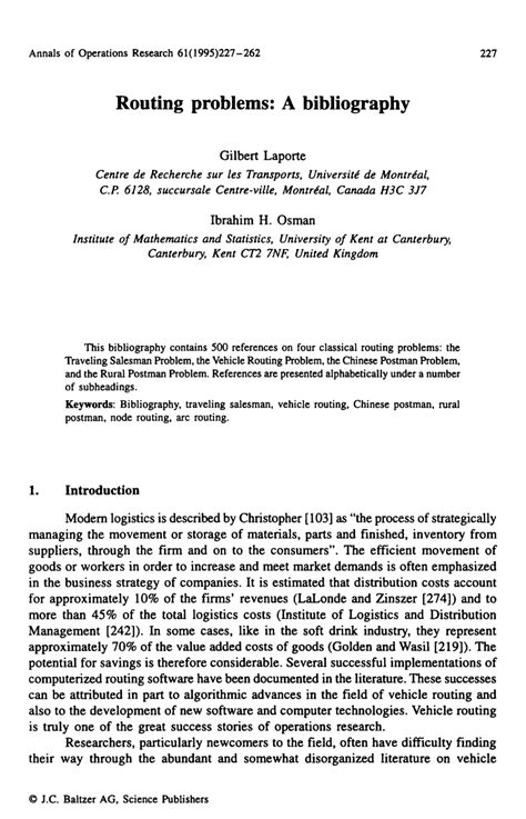 Pdf Routing Problems A Bibliography