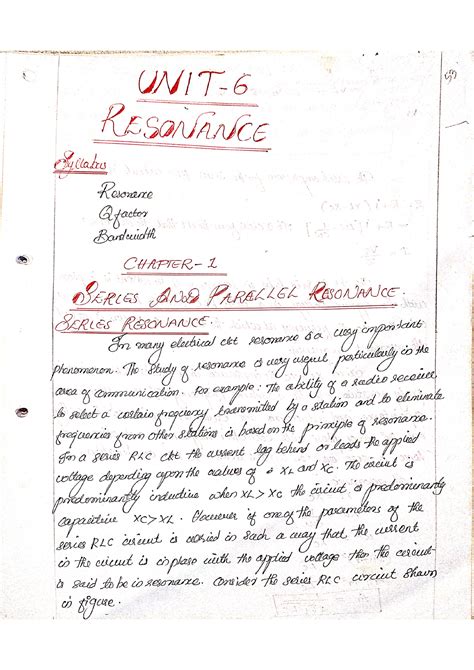 Resonance Electrical Studocu