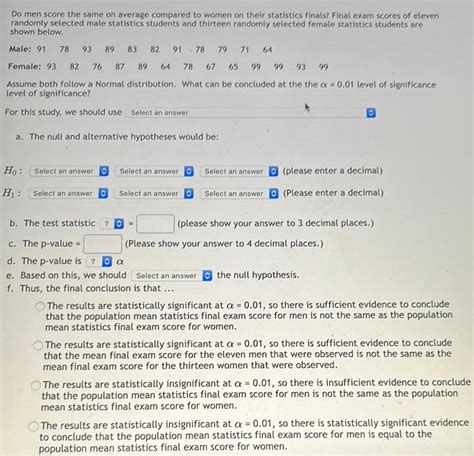 Answered Do Men Score The Same On Average Compared To Women On Their Kunduz