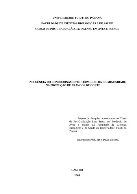 Pdf InfluÊncia Do Condicionamento TÉrmico E Da …tcconline Utp Br